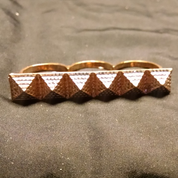 Jewelry | Elegant Rare Pyramid Tripple Finger Rosegold Ring | Poshmark